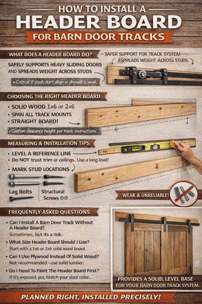How To Install A Header Board For Barn Door Tracks