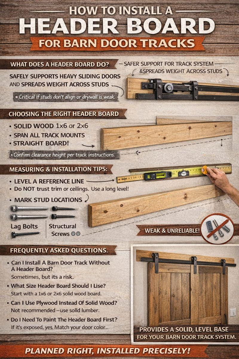 How To Install A Header Board For Barn Door Tracks