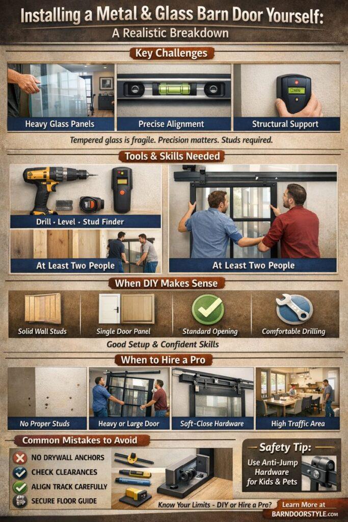 Can You Install a Metal & Glass Barn Door Yourself?